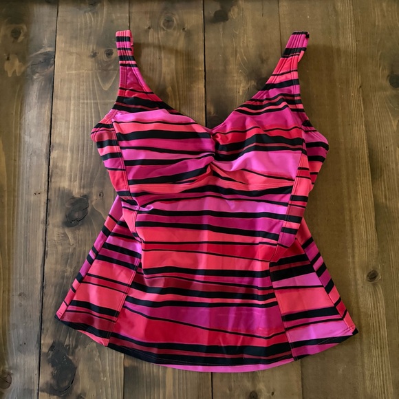 Speedo | Swim | Speedo Pink Striped Tankini Swimsuit Top | Poshmark